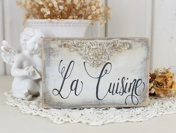 La Cuisine French kitchen sign Small old style reclaimed wood
