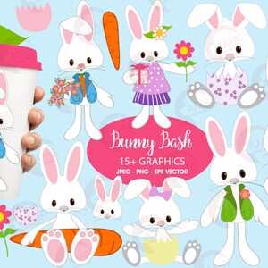 Bunny clipart | Etsy