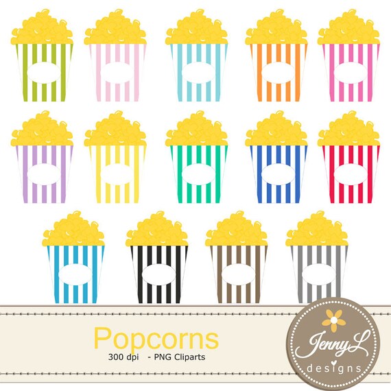 Movie Popcorn Clipart for Planners Digital Scrapbooking