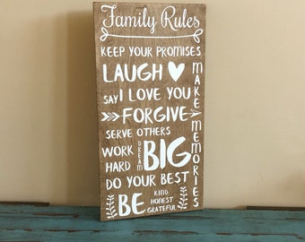 Our family rules | Etsy
