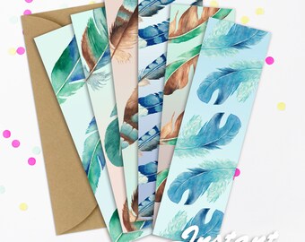 Feather bookmark | Etsy