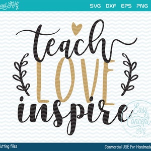 Teach love inspire | Etsy