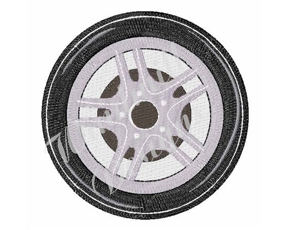 Car Tire & Wheel Machine Embroidery Design