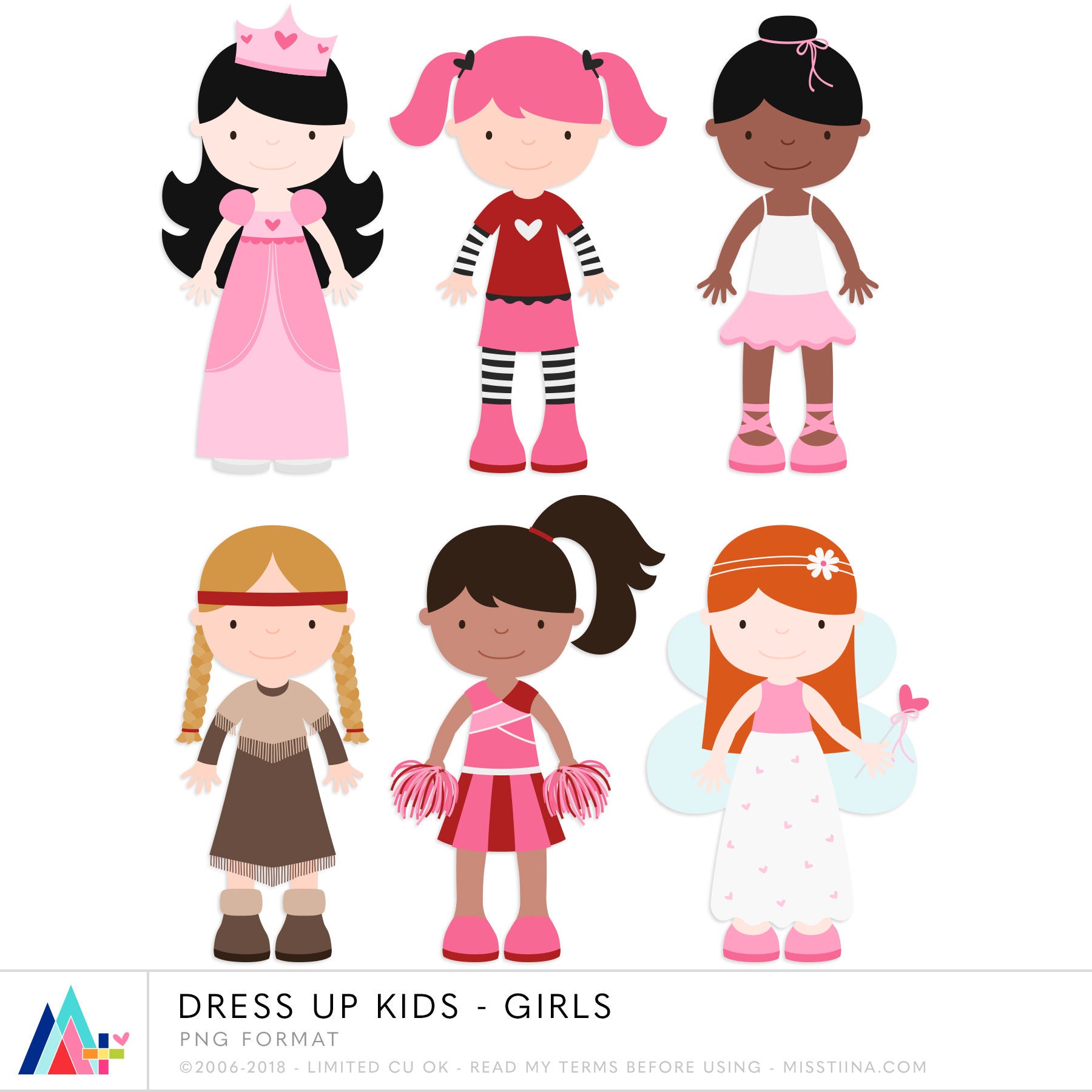 Dress Up Kids Girls Halloween Kids Digital Clip Art