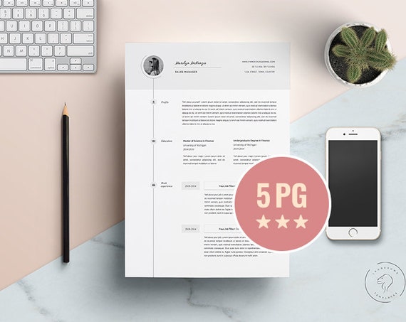 Resume Template CV Template of 5 Pages Professional Resume