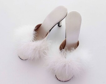 Marabou slippers | Etsy