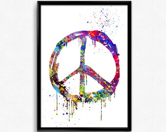 Peace sign poster | Etsy