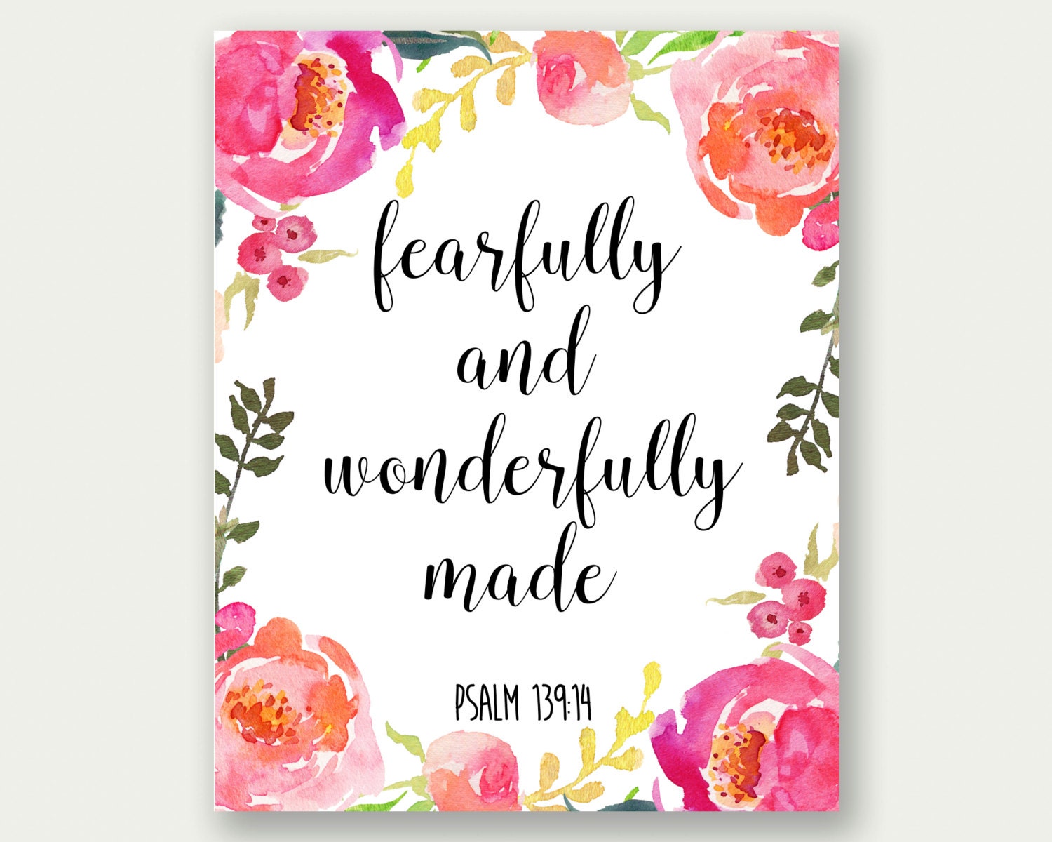 Fearfully And Wonderfully Made Psalm 139:14 Girl Nursery