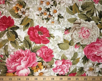 Shabby chic fabric | Etsy