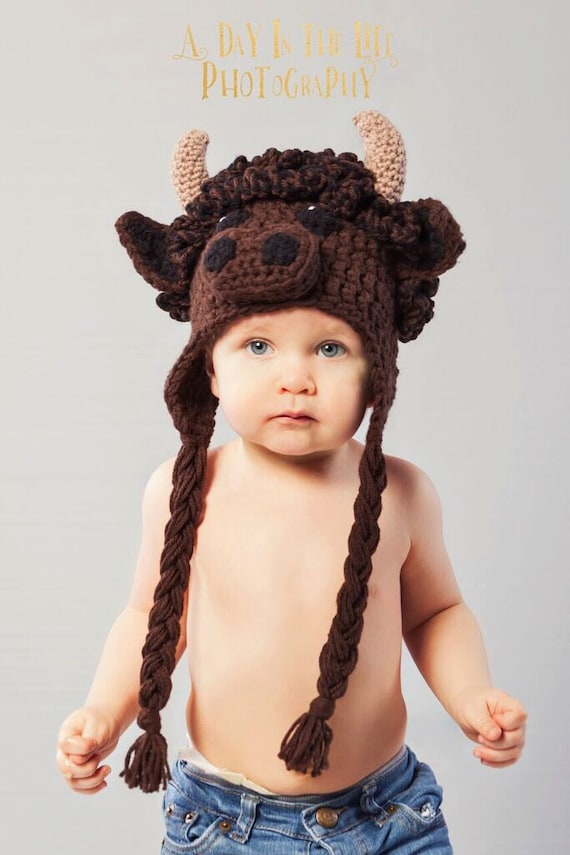 Buffalo hat pdf PATTERN 1 year to adult bison hat with horns