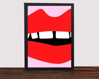 Lips poster | Etsy