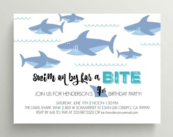 Shark bite invite | Etsy