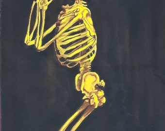 Skeleton painting | Etsy
