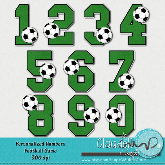 Football Soccer Game Clipart Numbers 300 DPI