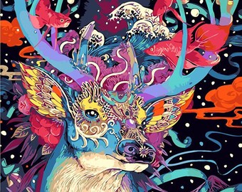 Paint by number deer | Etsy