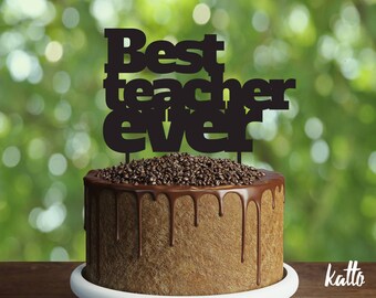 Teacher cake topper | Etsy