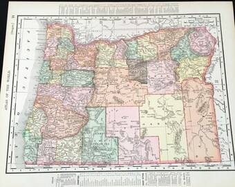 Vintage oregon map | Etsy