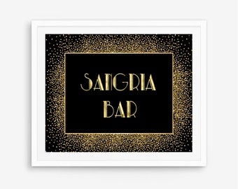 Sangria Bar Sign Printable Sangria Drinks Table Sign Wedding