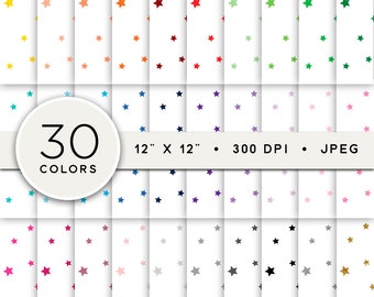 Stars Digital Paper: Star Scrapbook Paper Glowing Stars