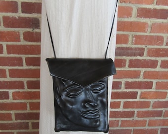 Black leather bag | Etsy