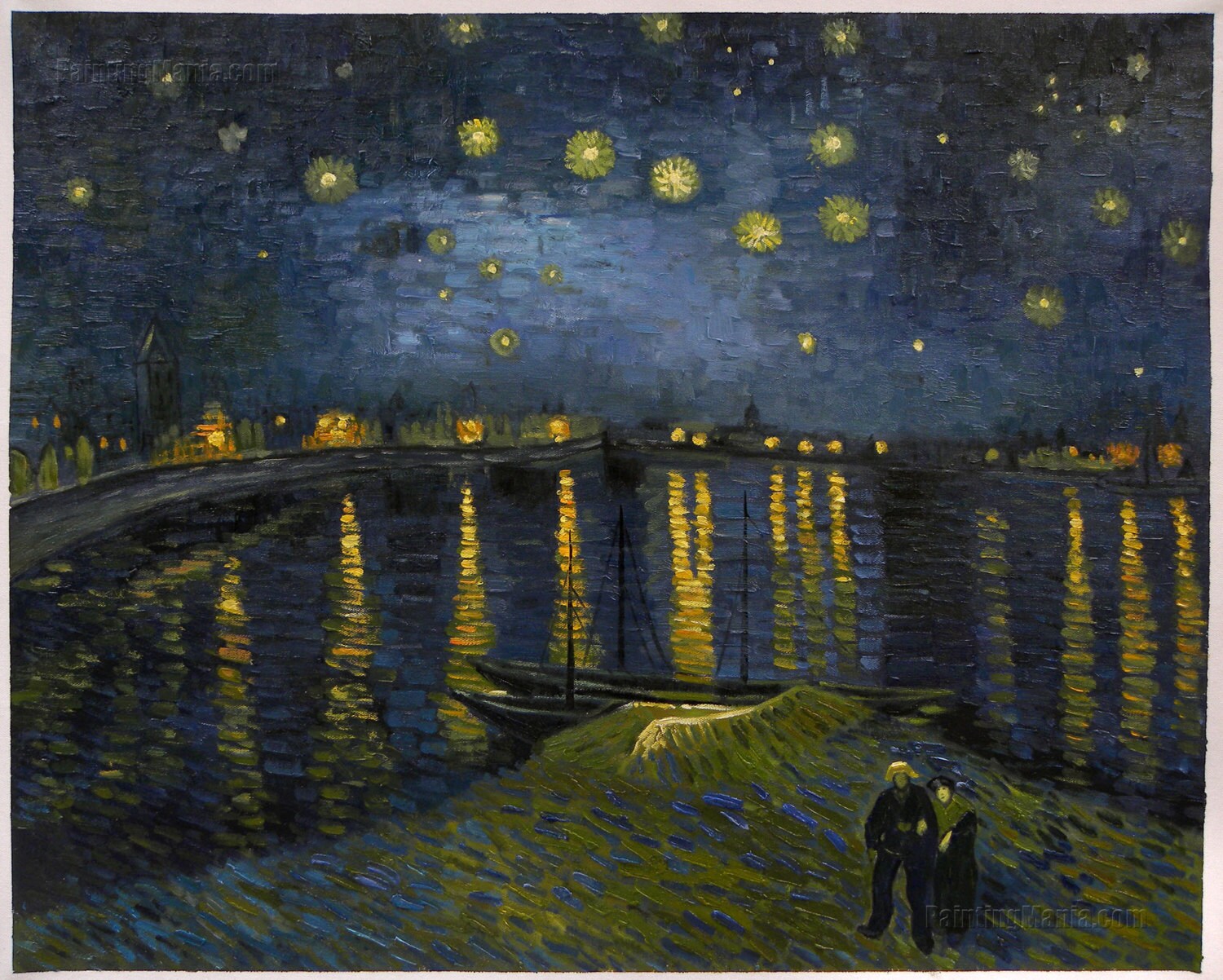 Starry Night Over the Rhone Vincent van Gogh hand-painted