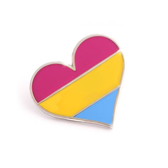 Pansexual pride pin gay lapel pin pansexual flag pin heart