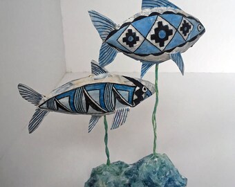 Paper mache fish | Etsy
