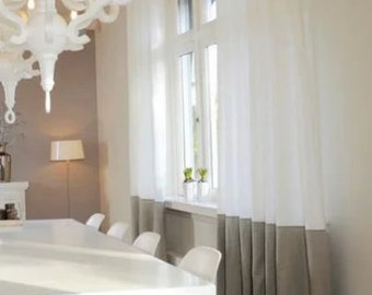 Color block curtains | Etsy