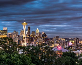 Seattle Skyline Purple Wall Art Purple Home Decor