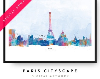 Paris cityscape | Etsy