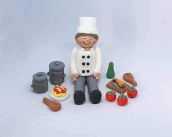 Chef cake topper | Etsy