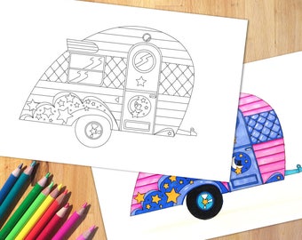 Caravan coloring | Etsy
