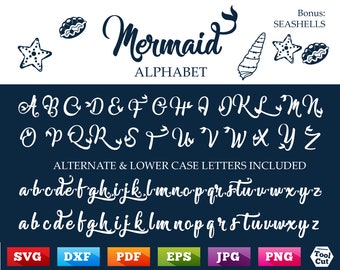 Mermaid font | Etsy
