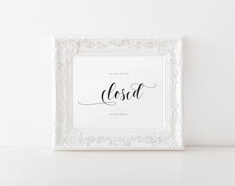 Bar is closed sign | Etsy