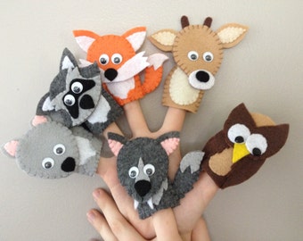 Wolf finger puppet | Etsy