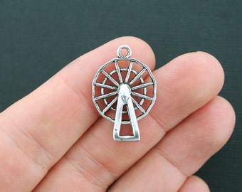 Ferris Wheel Charm Silver Big Wheel Charm for Necklace or