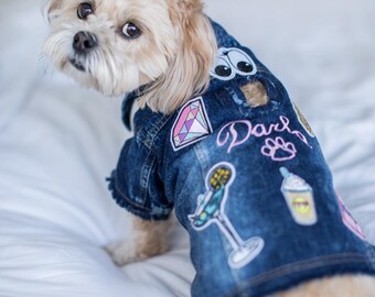 Denim dog jacket | Etsy