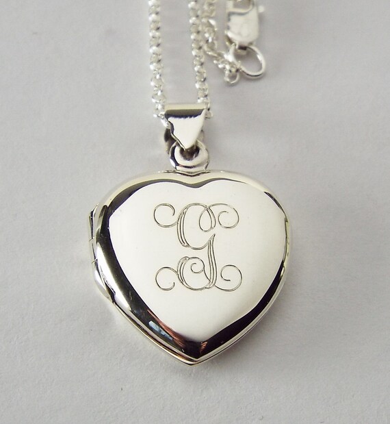 Custom Engraved Locket Personalized Sterling Silver Heart