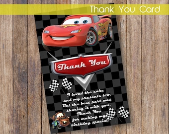 Cars thank you card | Etsy