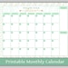 Mint and Gold Calendar Mint and Gold Menu Planner Arrow