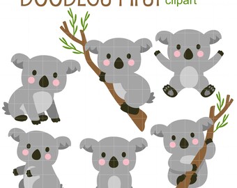 Cute koala clipart | Etsy
