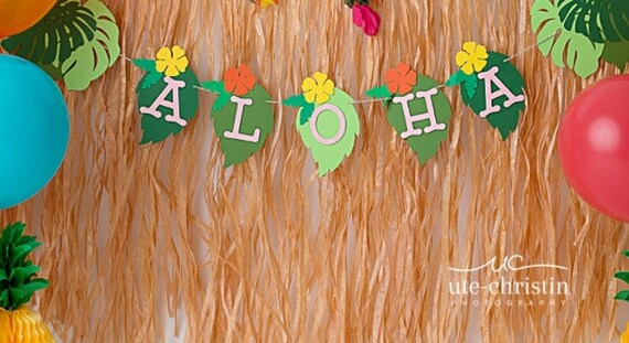 Luau Themed Party Banner Aloha Banner Luau Banner Hawaiian