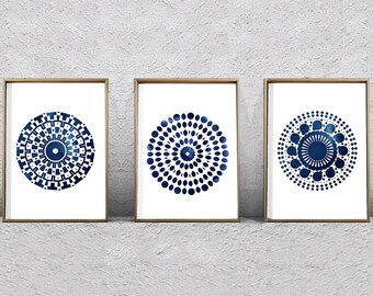 Indigo wall art | Etsy