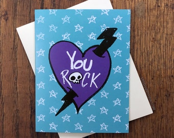 You rock card | Etsy