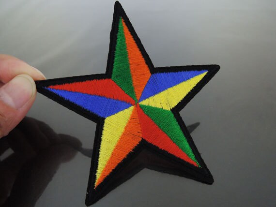 Star Patches Rainbow Stars patch Colorful Star Applique