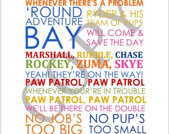 Paw patrol theme | Etsy