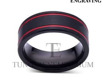 Black and red ring | Etsy