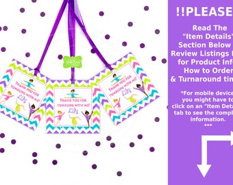 Gymnastics favor tag | Etsy