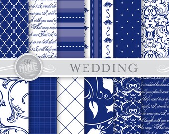 Wedding Digital Paper: WHITE WEDDING Printable Pattern Prints