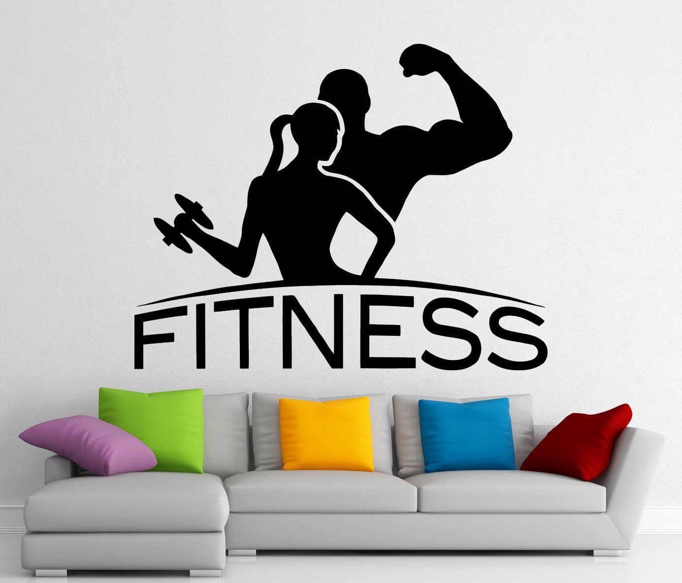 Fitness Wall Vinyl Decal Gym Sticker Home Interior Murals Art